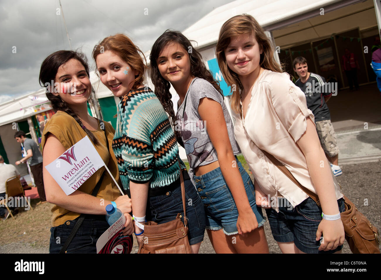 Four 4 Teenage girls at the National Eisteddfod Wales, 2011 Stock Photo ...