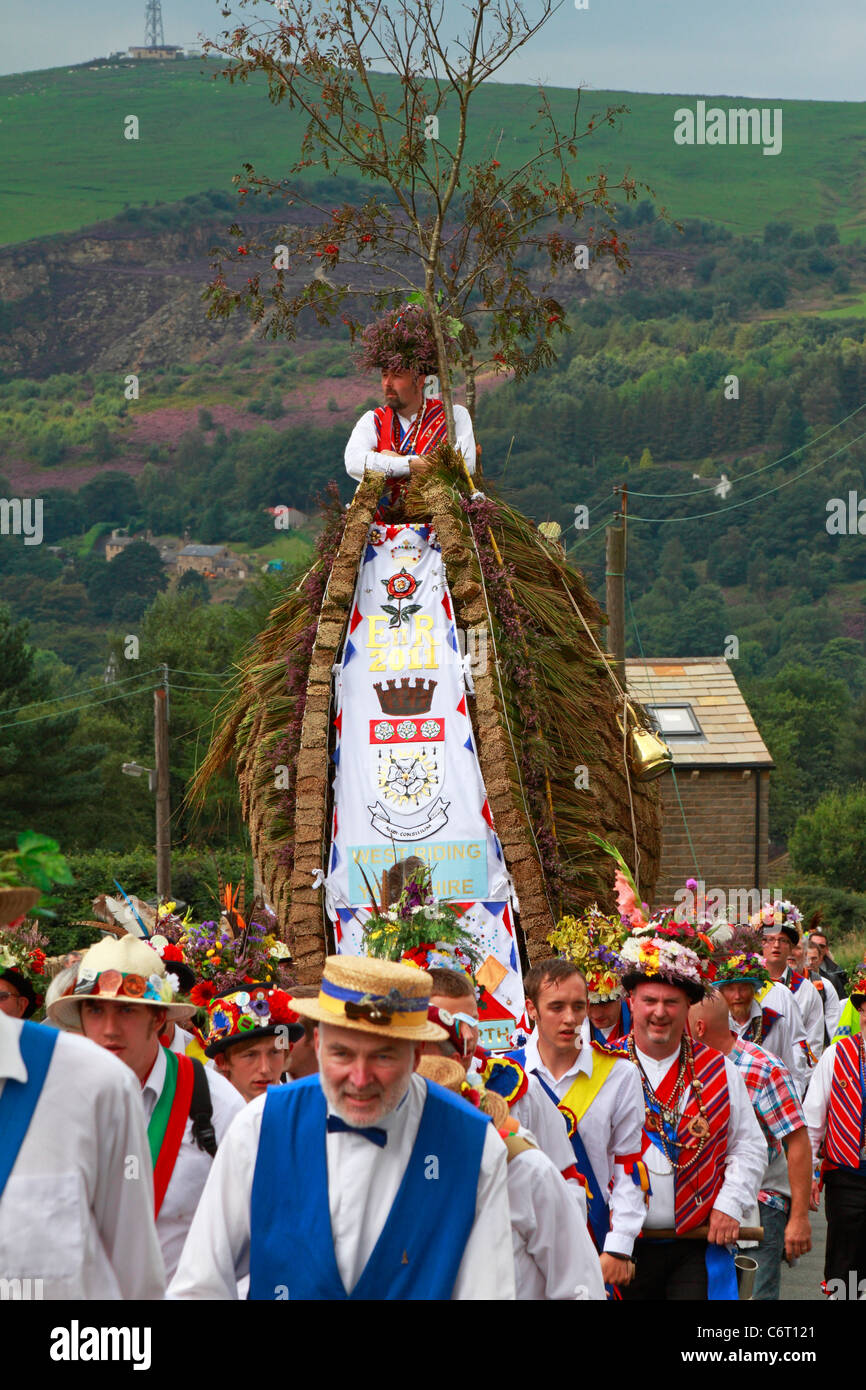 Morris Men with the Rushcart in Saddleworth Oldham Lancashire UK Stock ...