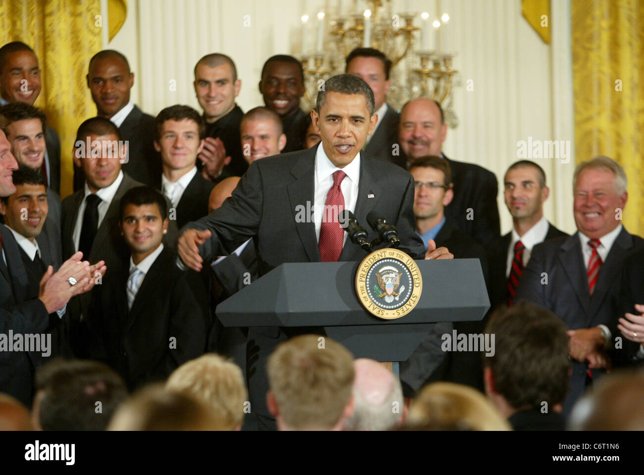 President Barack Obama welcomes the Major League Soccer Champion Real ...