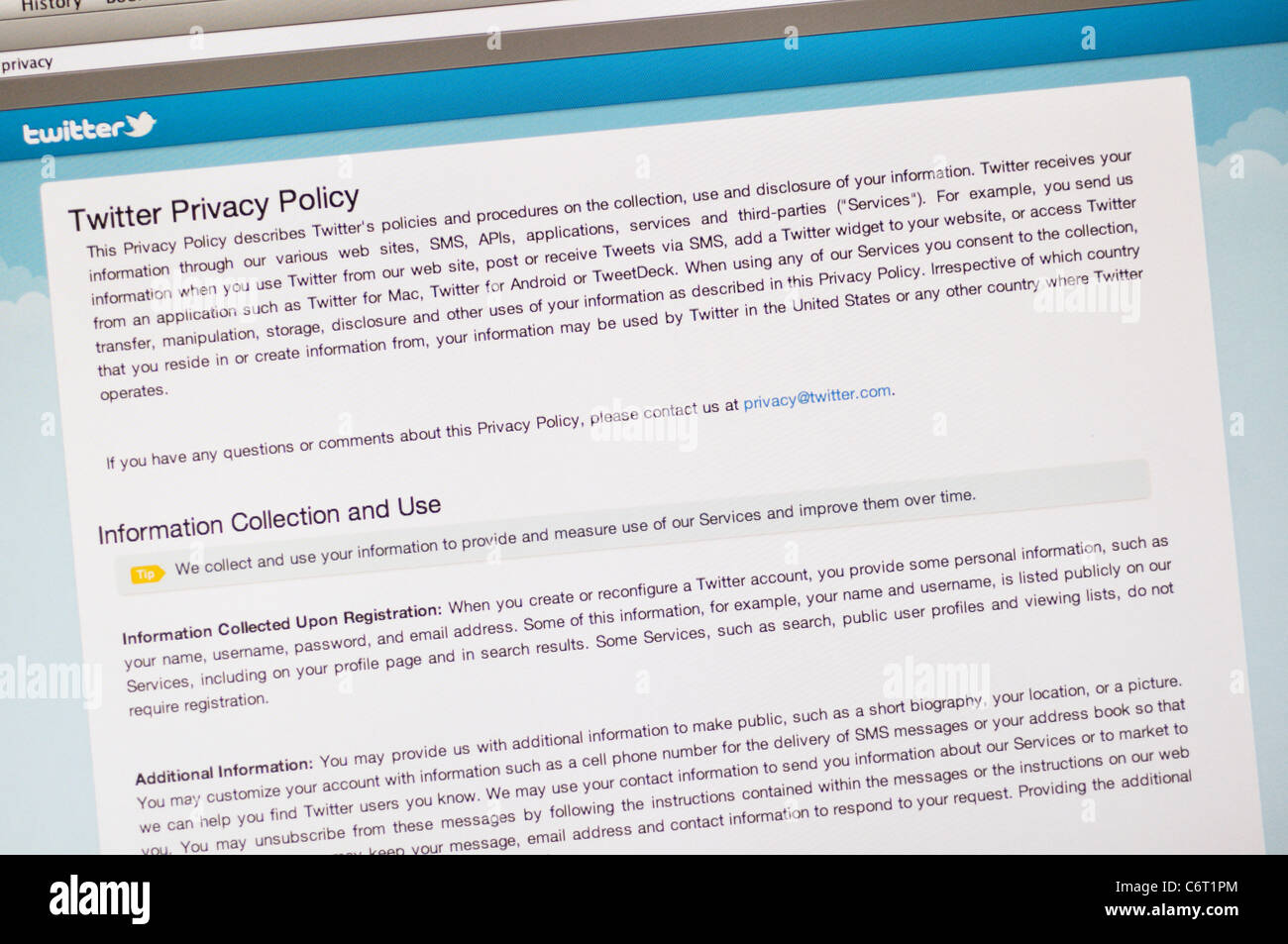 Twitter privacy hi-res stock photography and images - Alamy