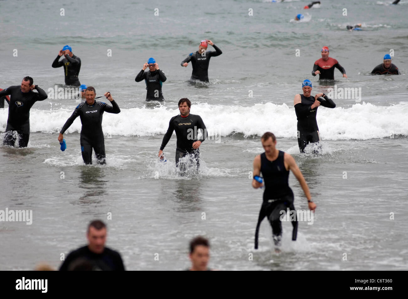 The Pembrokeshire Coast Triathlon at Broad Haven in South West Wales ...