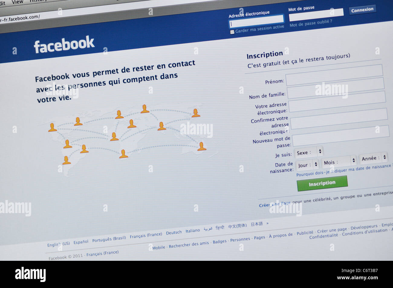 Facebook website - French Stock Photo - Alamy