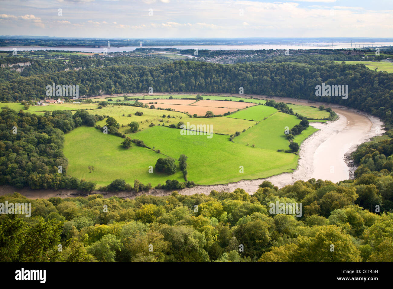 Wye valley from the Eagles Nest Viewpoint Monmouthshire Wales Stock ...