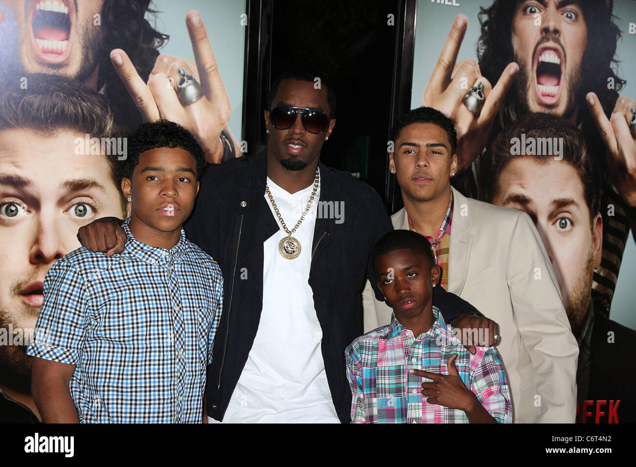 Sean Combs with his children Los Angeles Premiere of 'Get Him To The ...