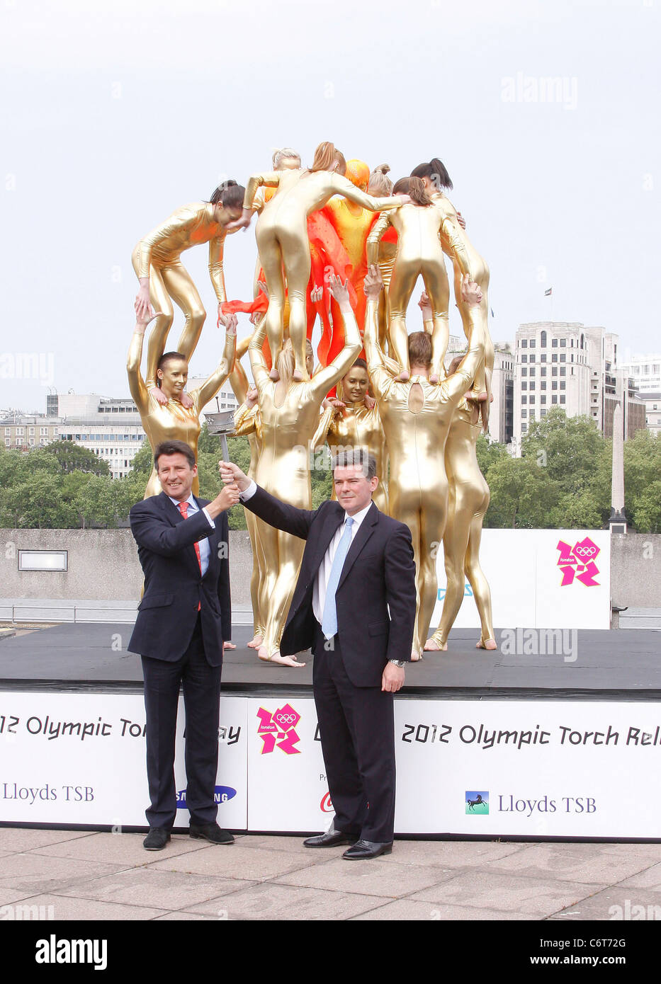 Lord Sebastian Coe and Hugh Robertson London 2012 Olympic Tourch Relay ...
