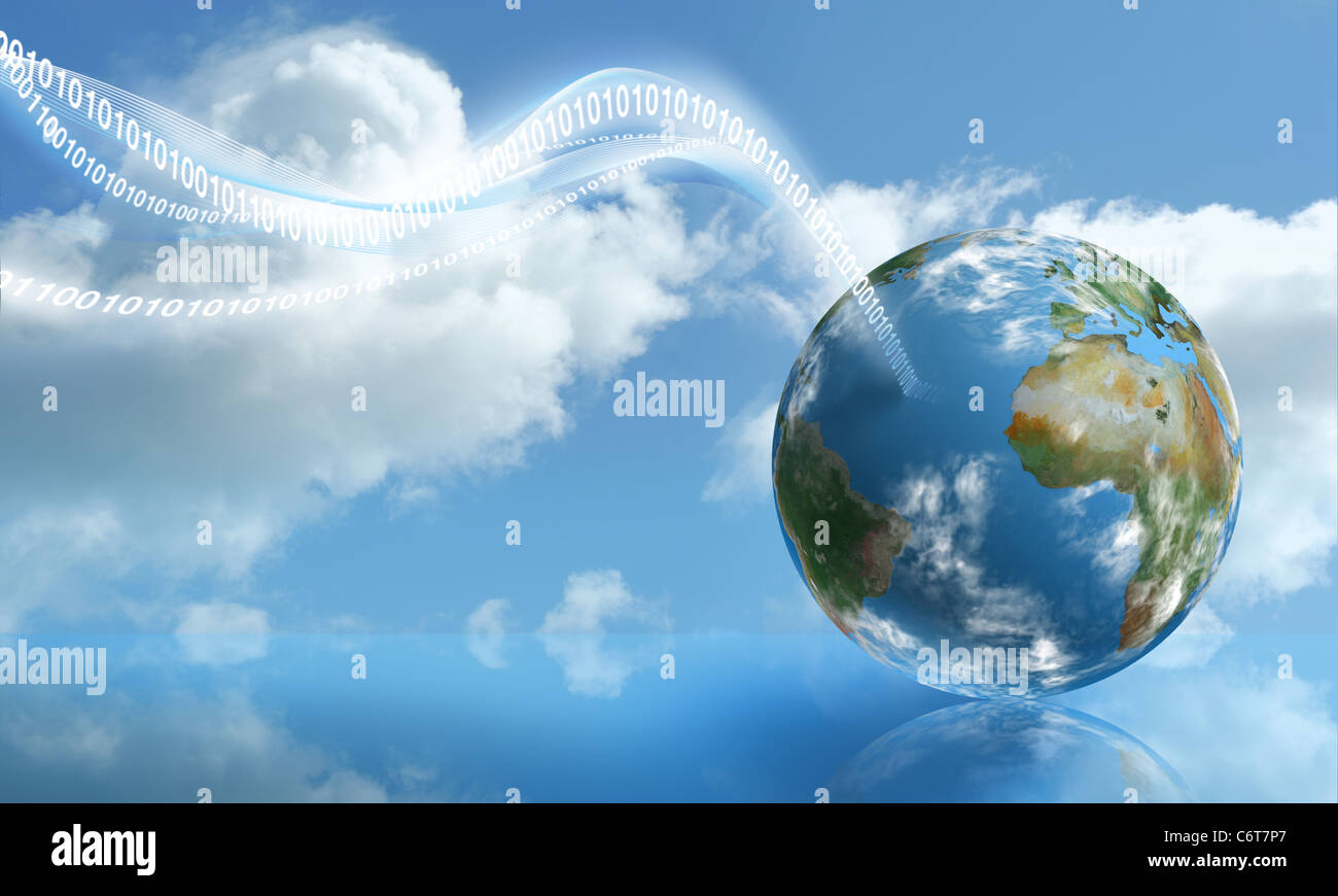 Digital Touchdown with Cloud Computing technology Stock Photo - Alamy