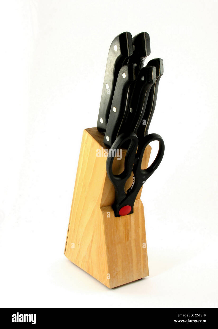 Collection of kitchen knives block isolated on white background Stock ...