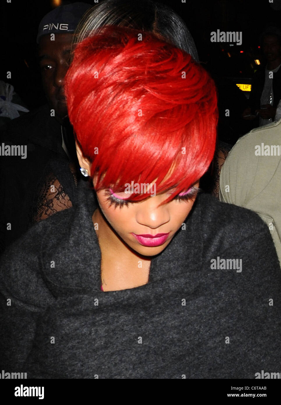 Rihanna leaves Mahiki nightclub sporting a new hair colour London ...