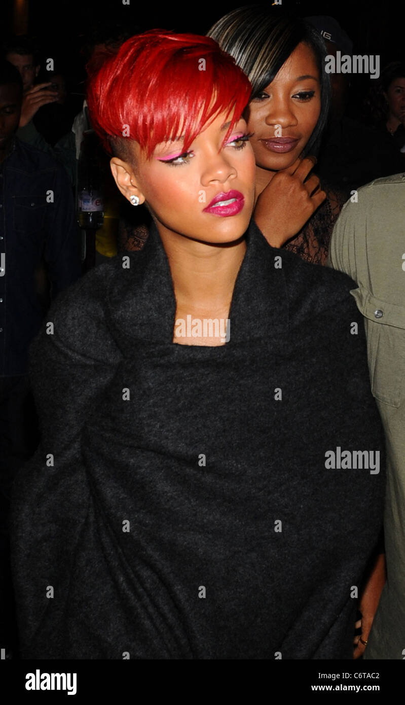 Rihanna leaves Mahiki nightclub sporting a new hair colour London ...