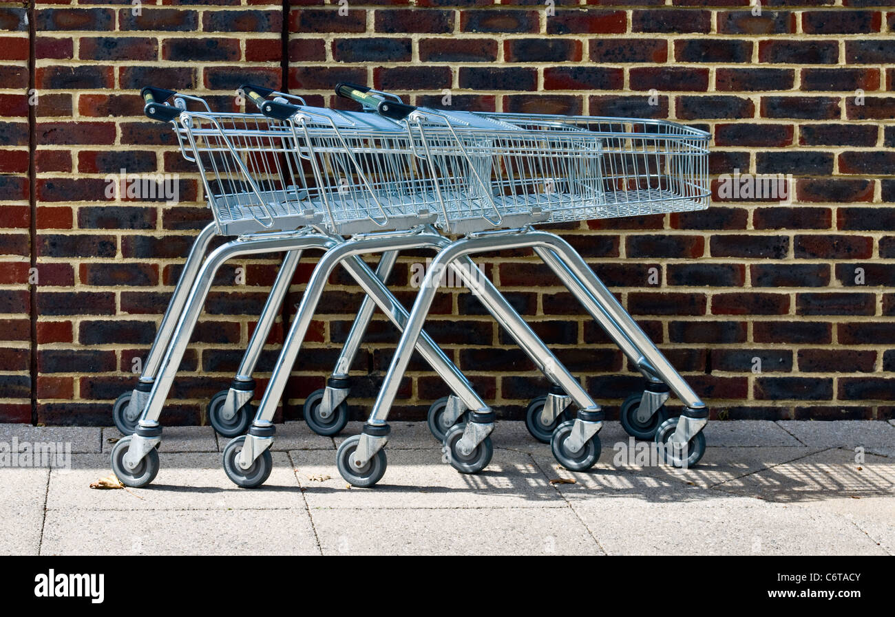 Three Marks & Spencer small shopping trolleys Stock Photo - Alamy