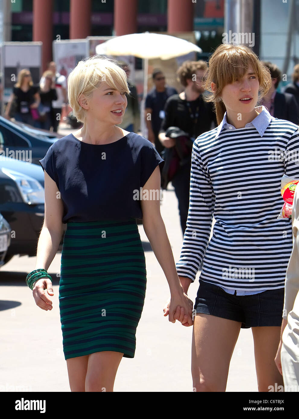 Michelle Williams out walking with a friend during the Cannes ...