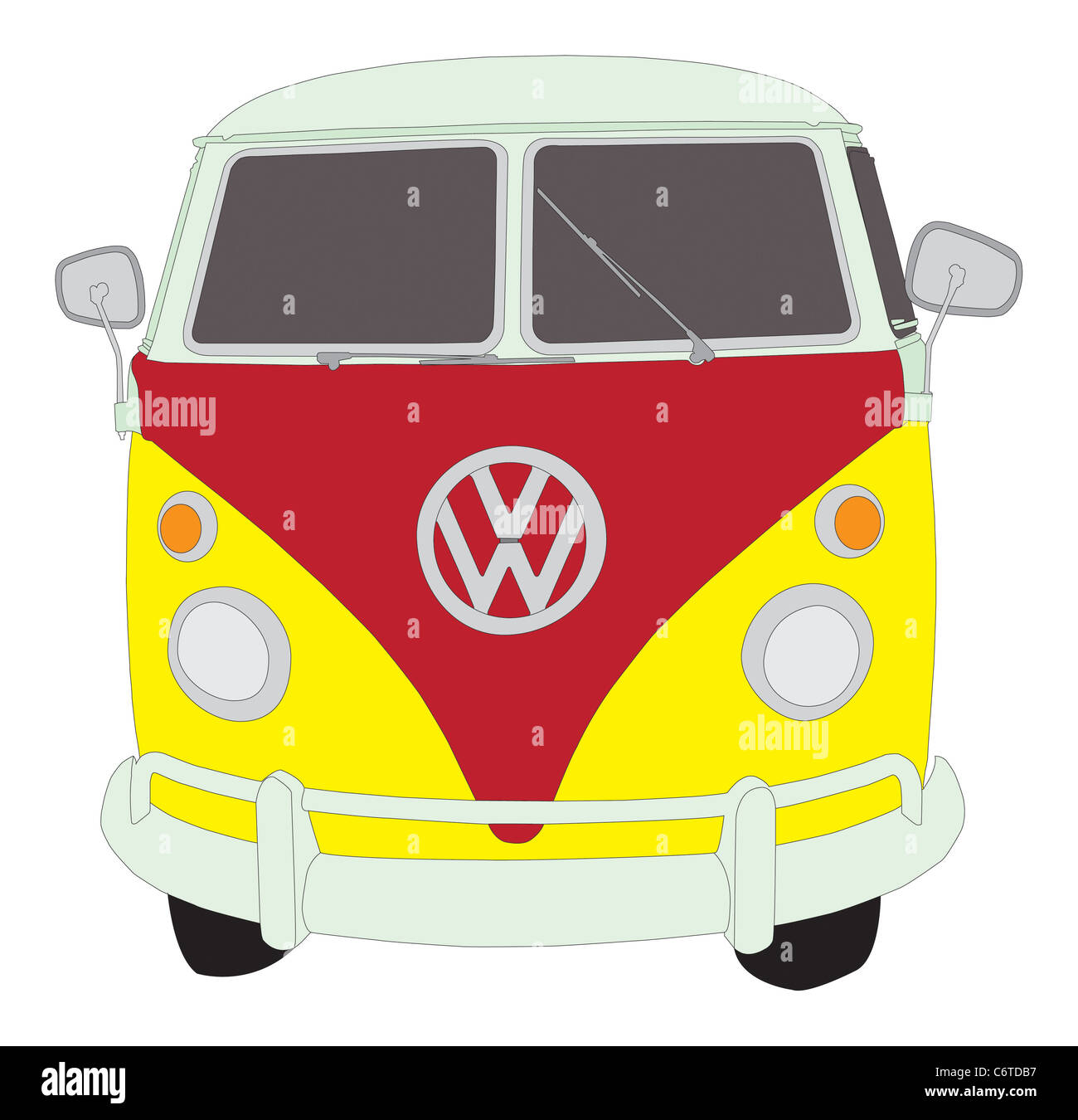 Yellow volkswagen camper van Cut Out Stock Images & Pictures - Alamy