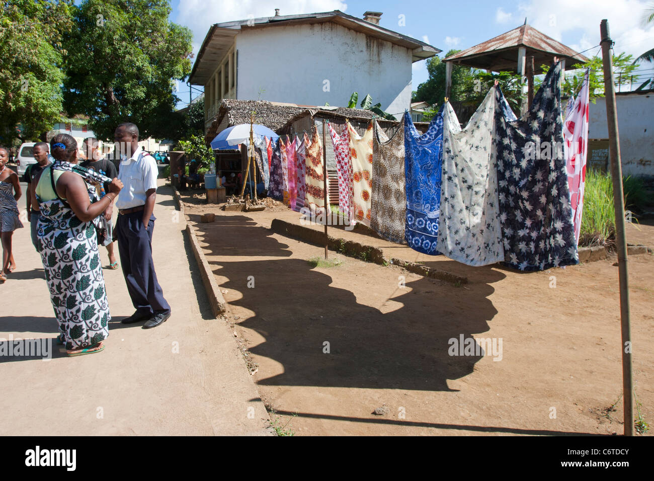 Madagascar, Hell Ville city, Malagasy people market in the street, Nosy ...