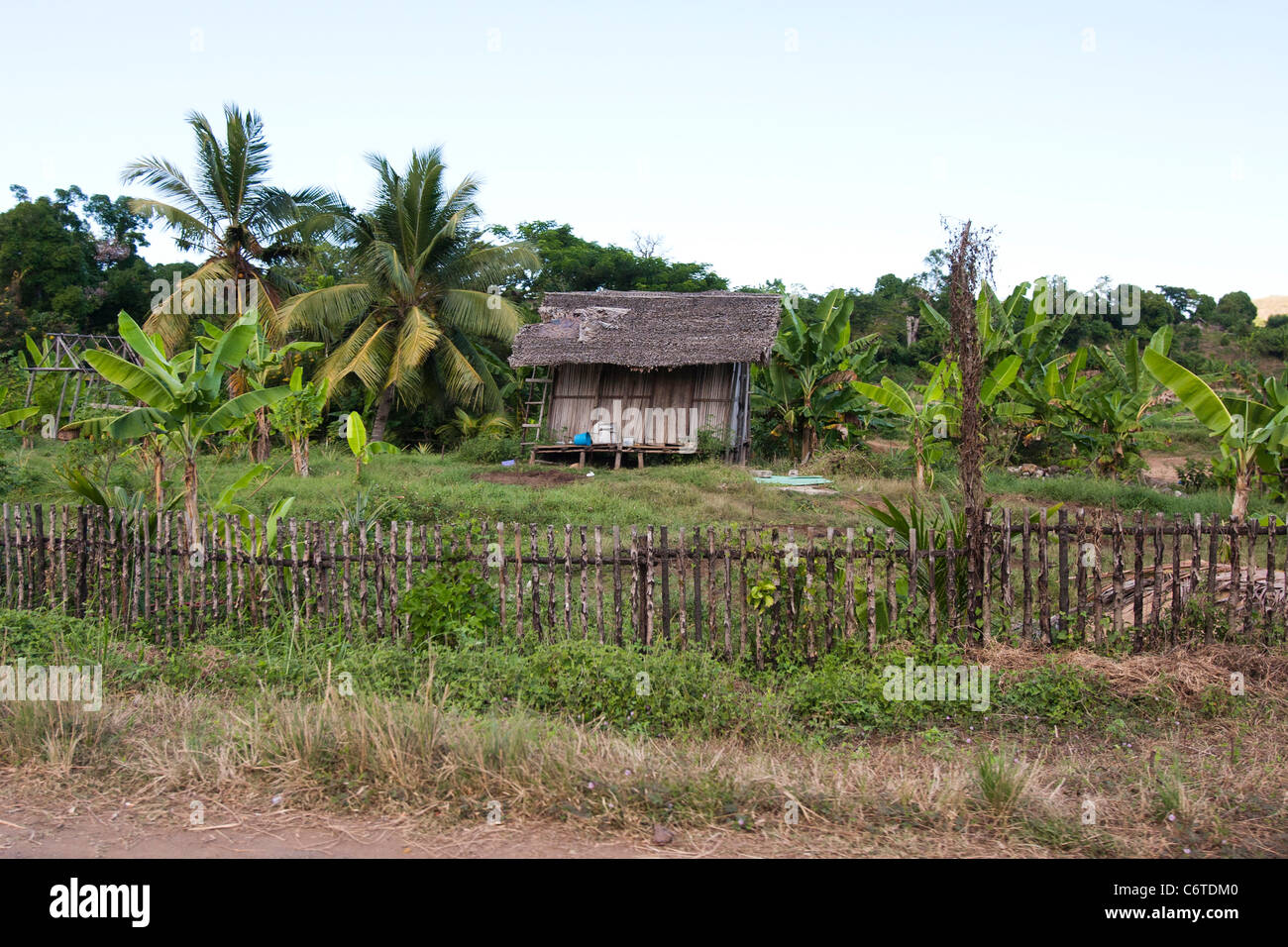 Country hut house Madagascar, Nosy Be island, geography Africa Stock ...