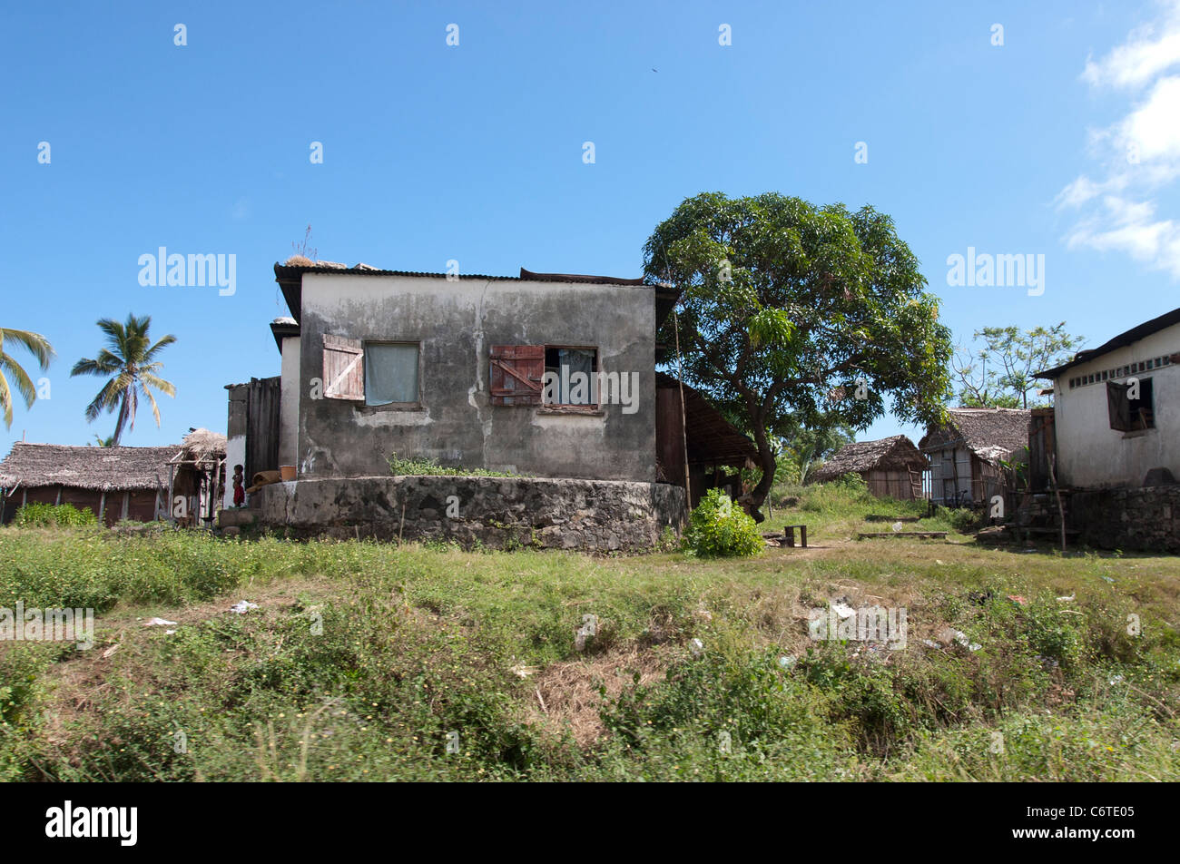 Madagascar, Houses in Nosy Be island, geography Africa Stock Photo - Alamy