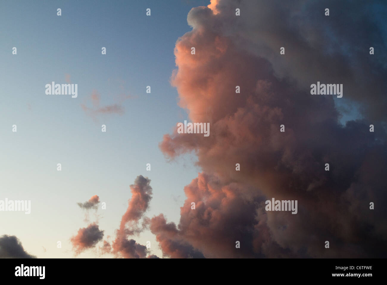 Spectacular blue sky with cumulus clouds and sun rays hi-res stock ...