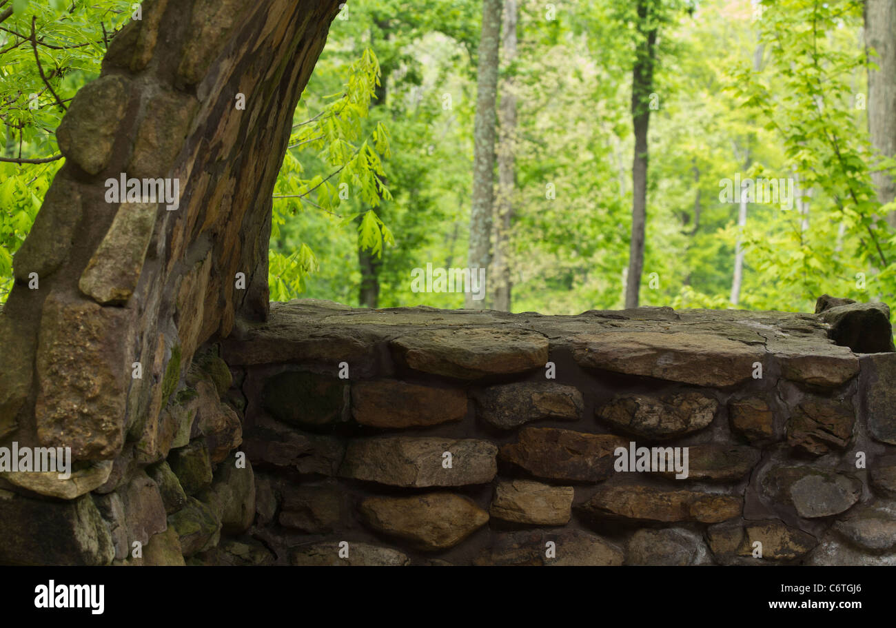 Stacked natural stone wall background texture vintage retro stonewall ...