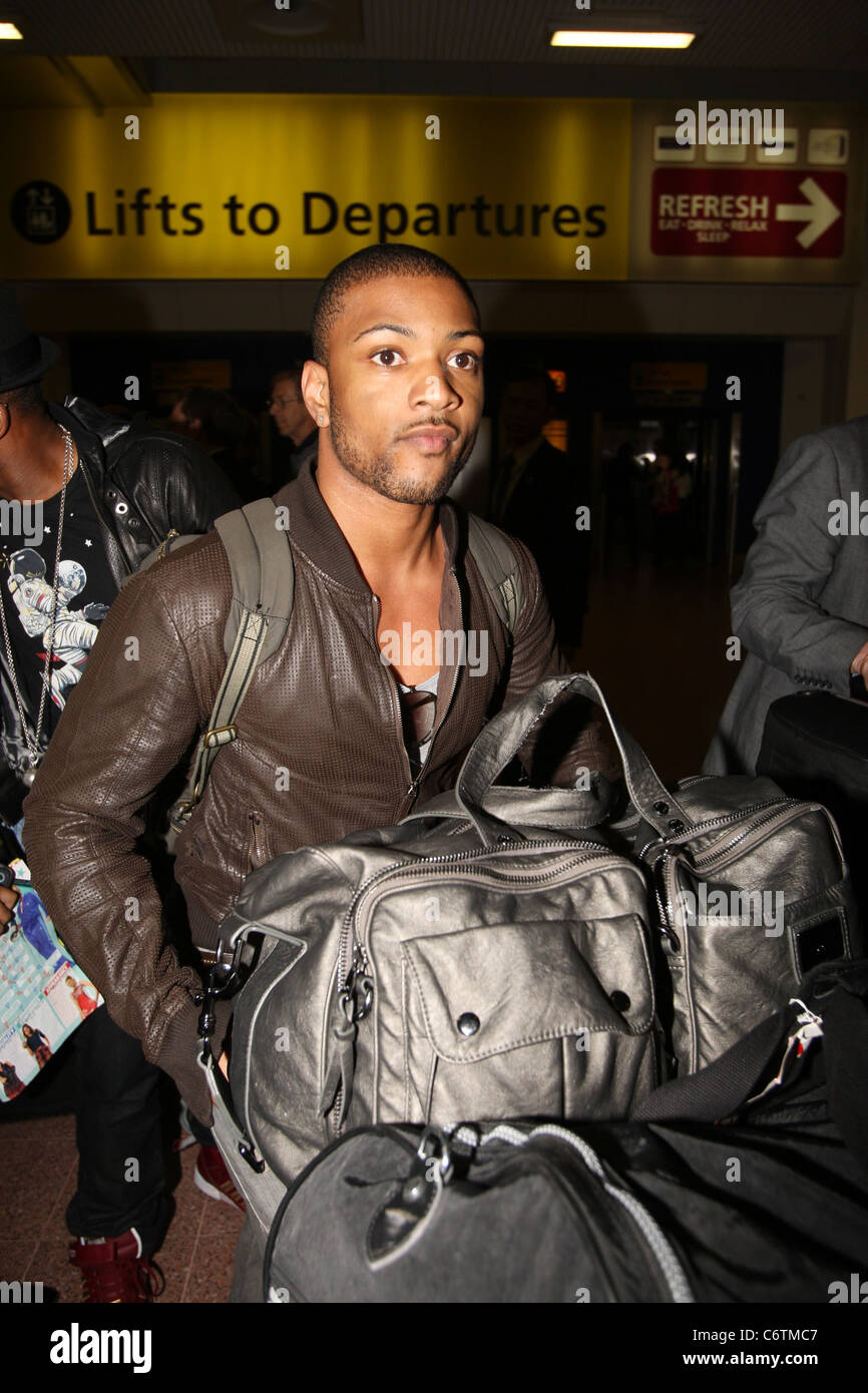 Jonathan Gill aka JB JLS arrive at Heathrow Airport London, England ...