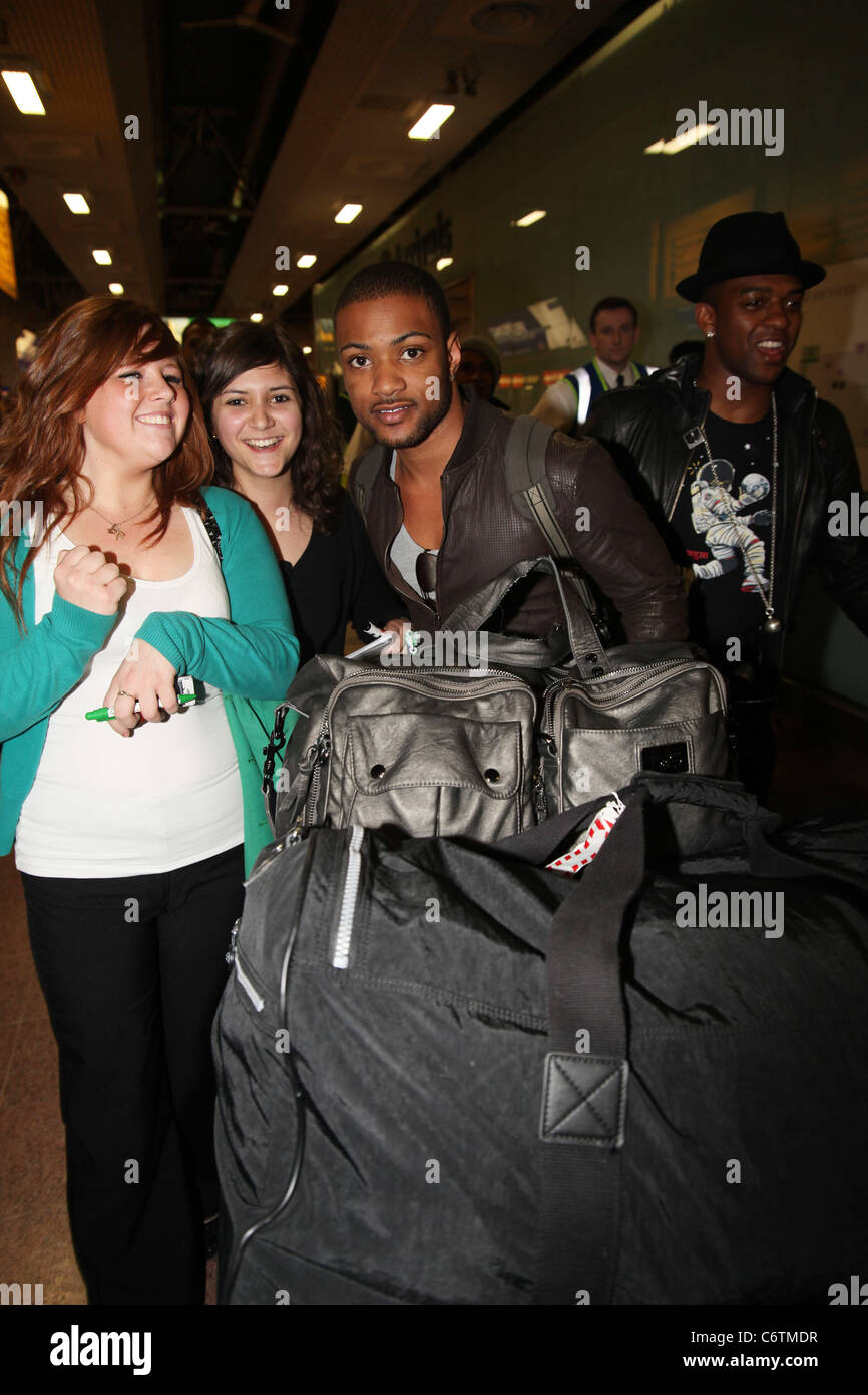 Jonathan Gill aka JB JLS arrive at Heathrow Airport London, England ...