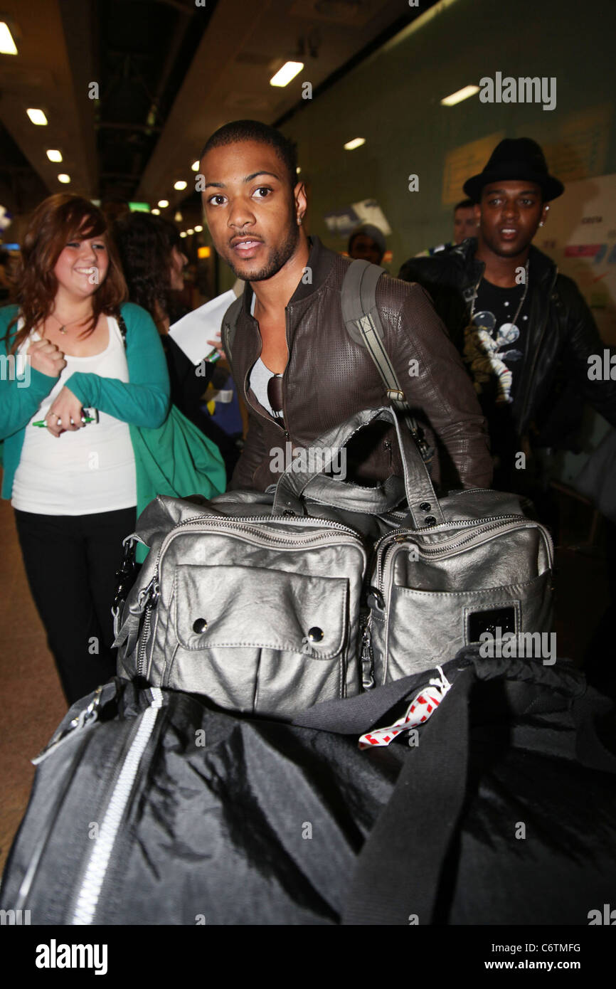 Jonathan Gill aka JB JLS arrive at Heathrow Airport London, England ...