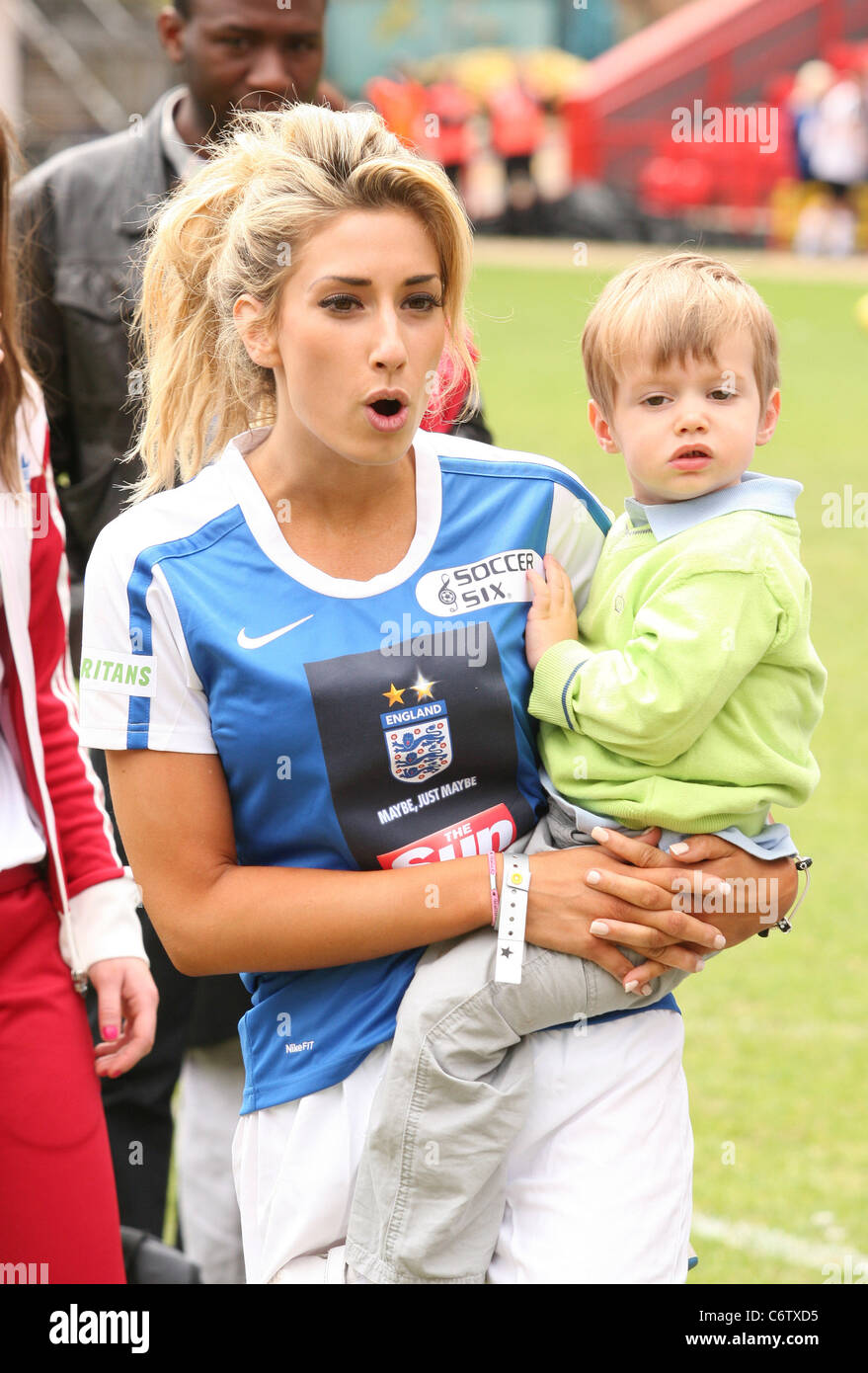 Stacey Solomon and her son Zach Celebrity Soccer Six 2010 - Charlton ...