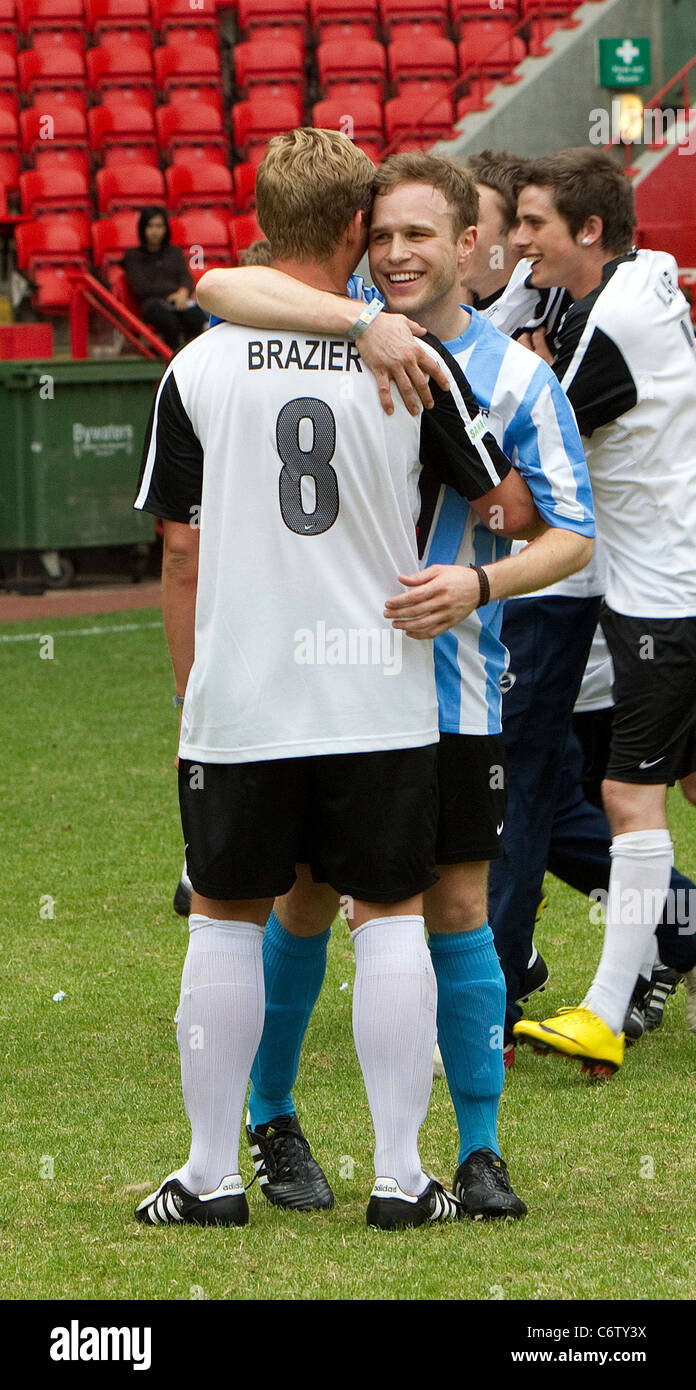 Jeff Brazier and Olly Murs 2010 Soccer Six tournament at Charlton ...