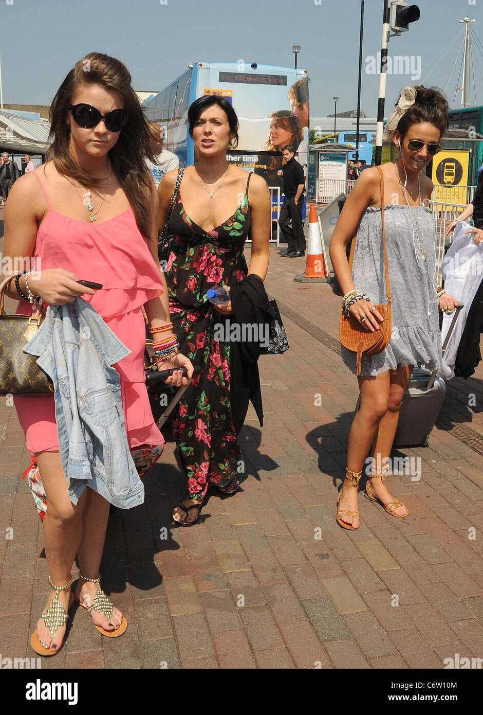 Brooke Vincent, Kym Marsh and Michelle Keegan arriving at Dublin ...