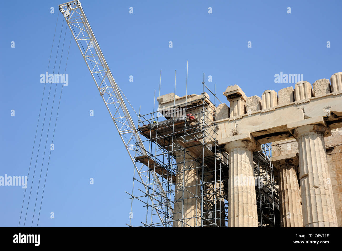 Athens, Greece, Restoration site in Acropolis Stock Photo - Alamy