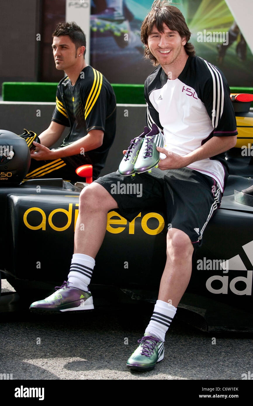 David Villa and Lionel Messi Press conference for the launch of the ...