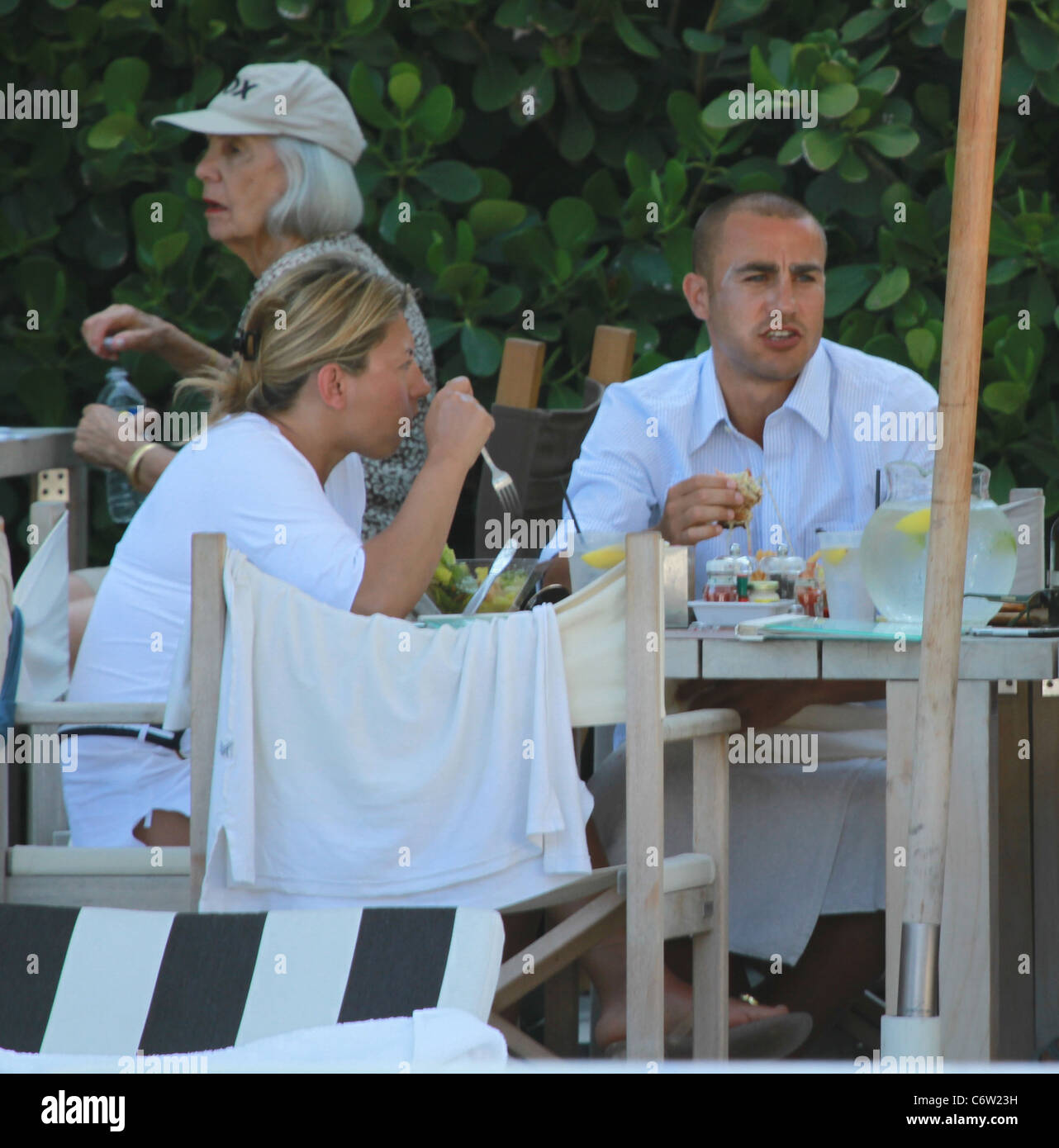 Fabio Cannavaro and wife Daniela Cannavaro at their hotel while taking ...