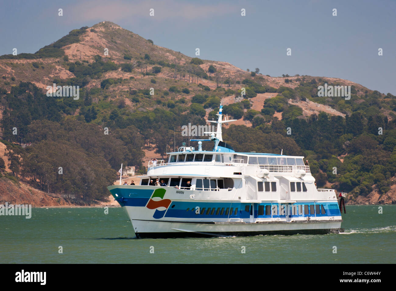 Golden Gate Ferry 'M.S. Marin' in San Francisco Bay near Sausalito ...