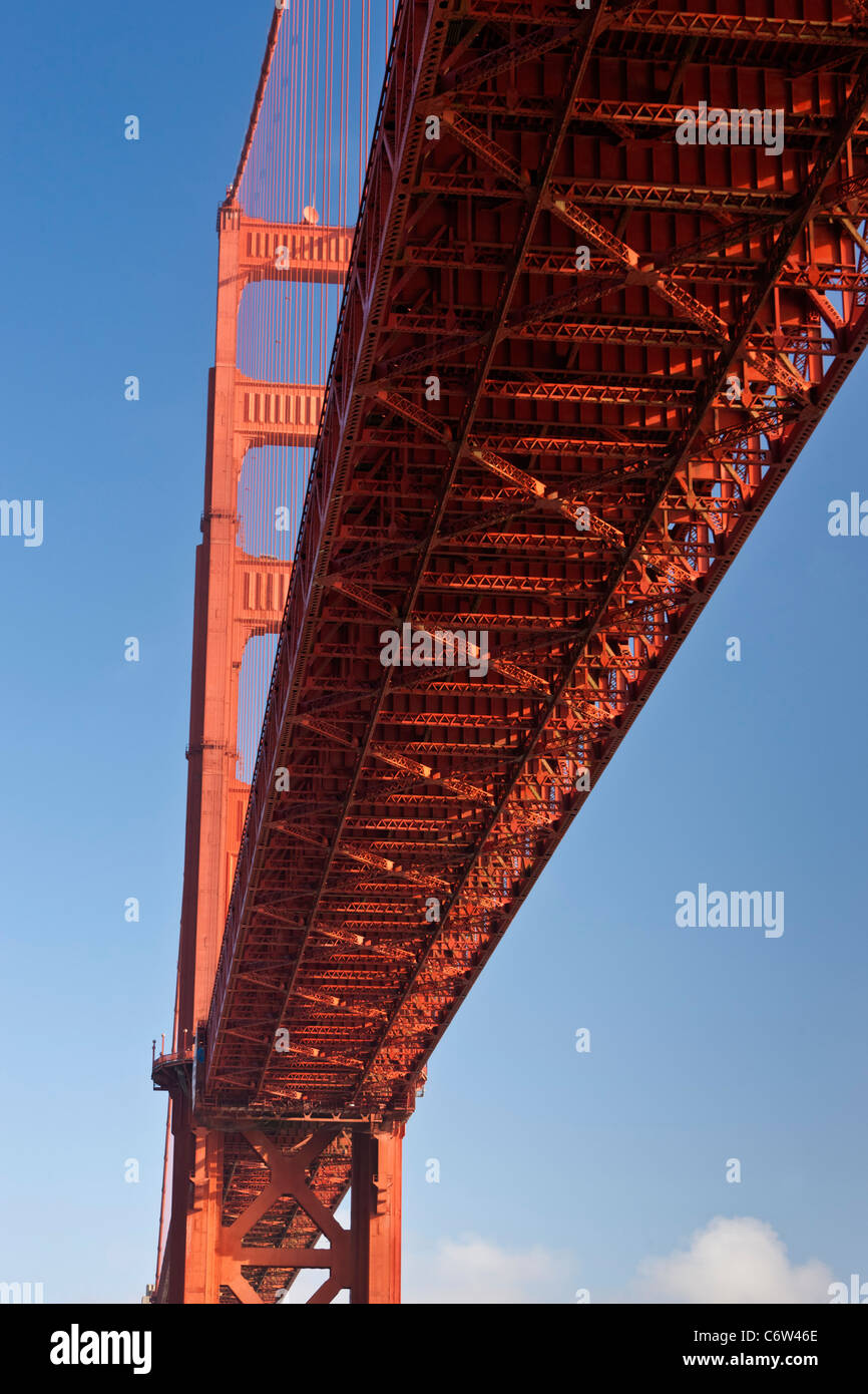 Golden Gate Bridge from a boat on San Francisco Bay California USA ...