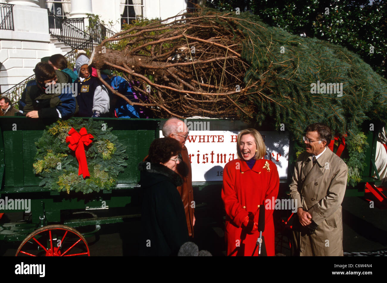 White house christmas tree arrives hi-res stock photography and images ...
