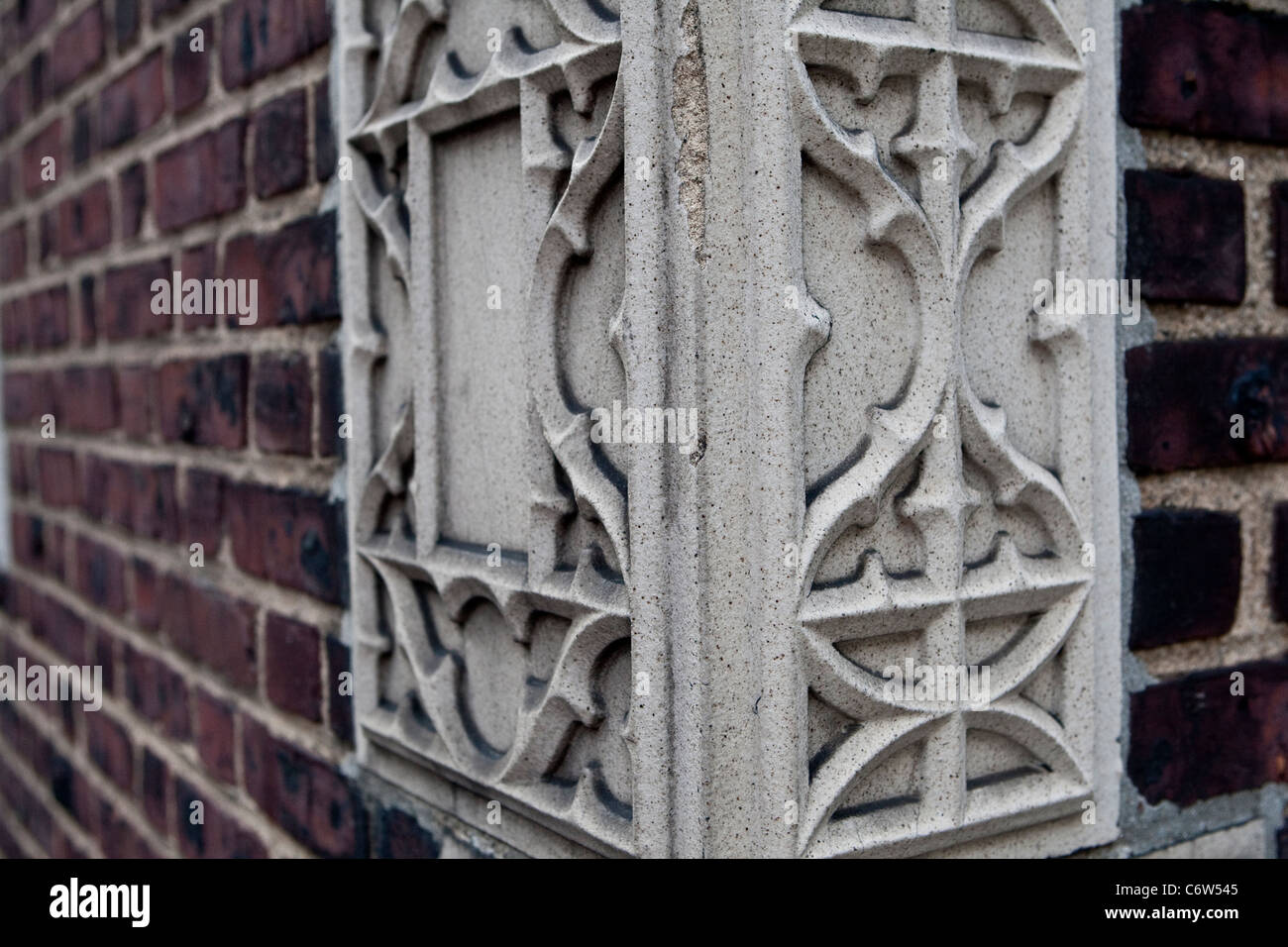 Terracotta styling architectural detail are shown is seen on a Brooklyn ...
