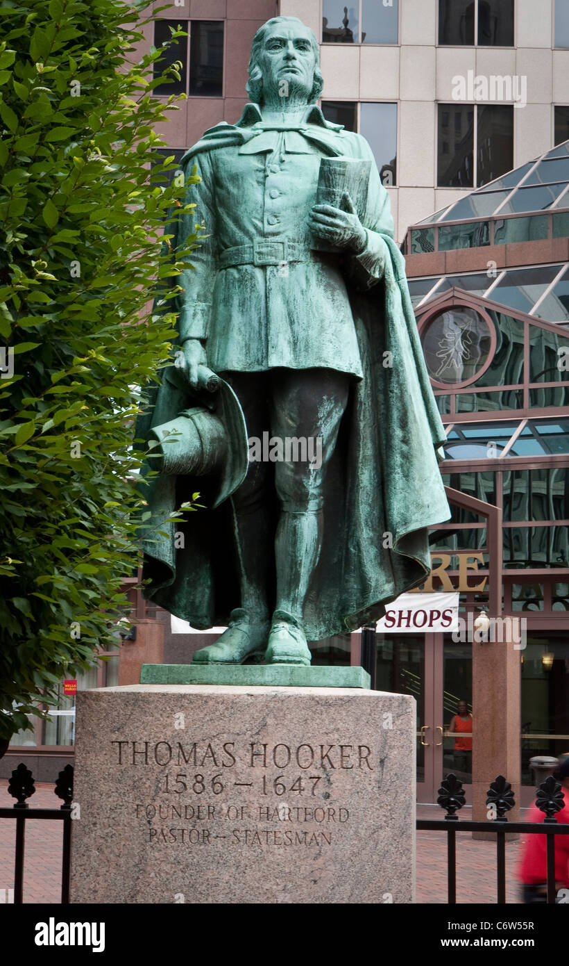 Thomas Hooker statue is pictured in Hartford, Connecticut, Saturday ...