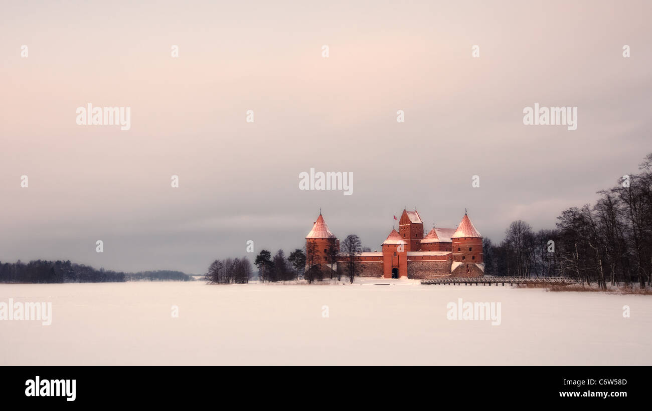 Trakai island castle in winter hi-res stock photography and images - Alamy