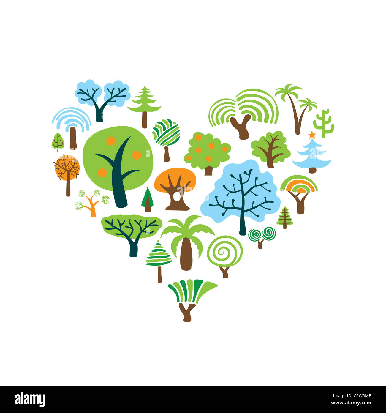 Illustration of Nature Heart Stock Photo - Alamy
