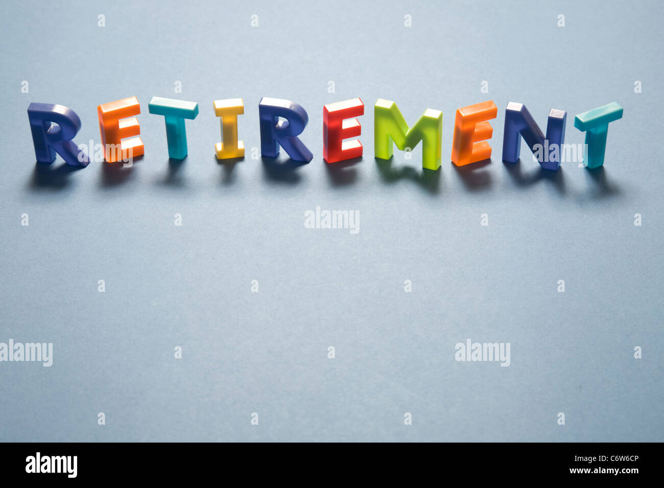 Retirement Word Spelling Stock Photo - Alamy