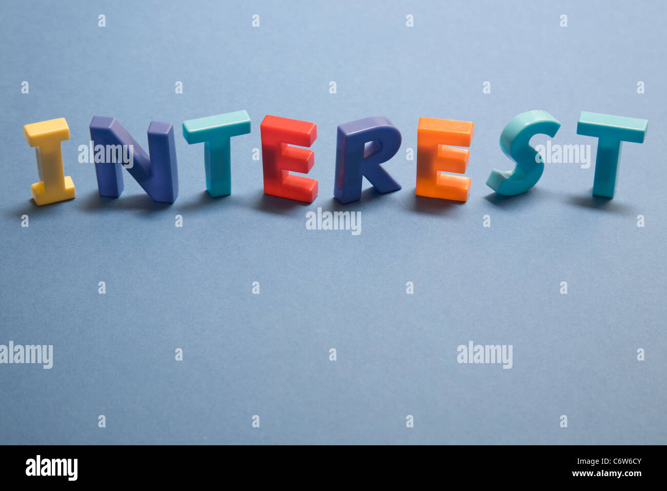 Interest Word Spelling Stock Photo - Alamy