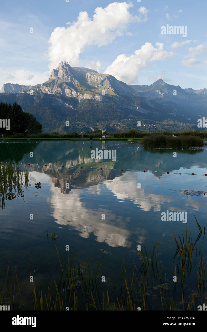 Combloux : Organic pool Stock Photo - Alamy