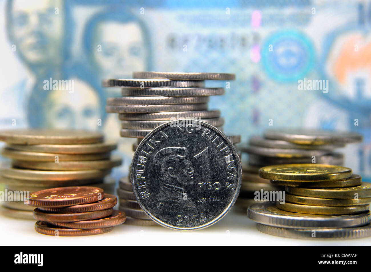 Currency from Philippines - Various banknotes and coins. Philippine ...