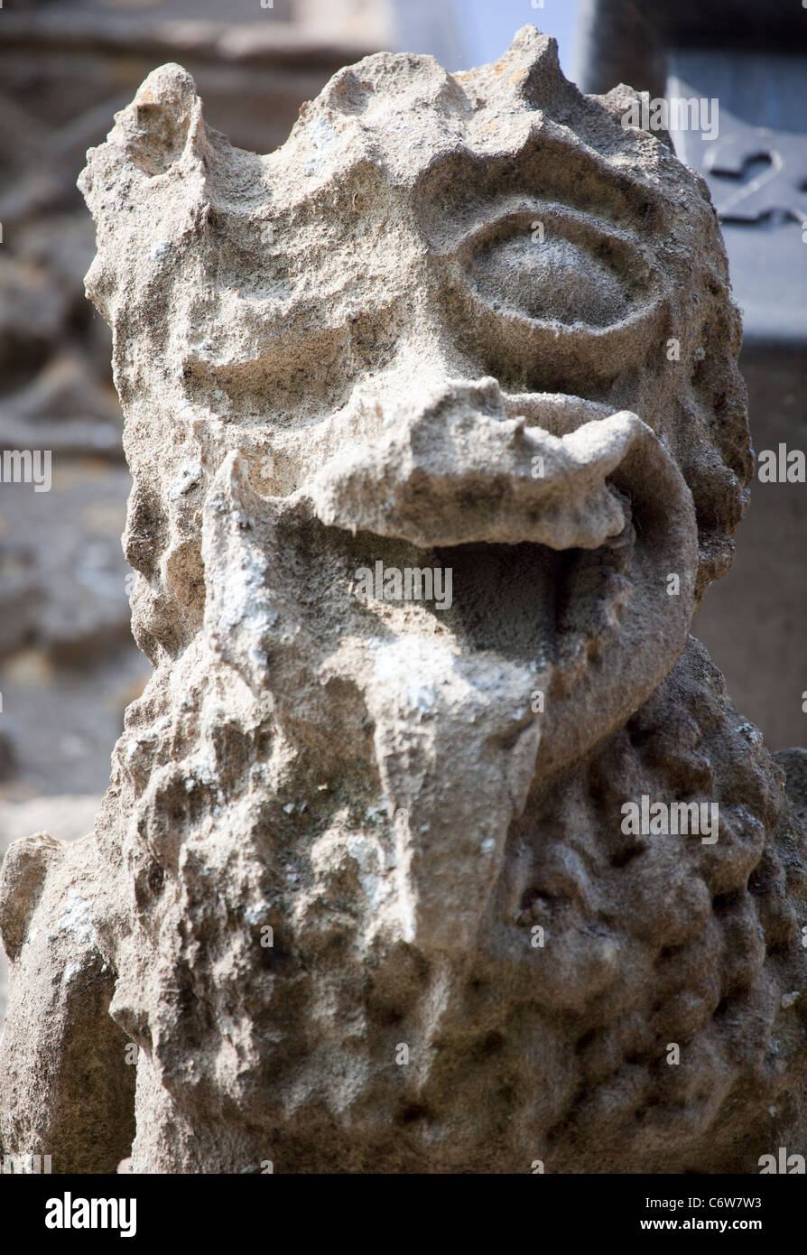 Gargoyle or Grotesque Figure on the exterior of St Nicholas Parish ...