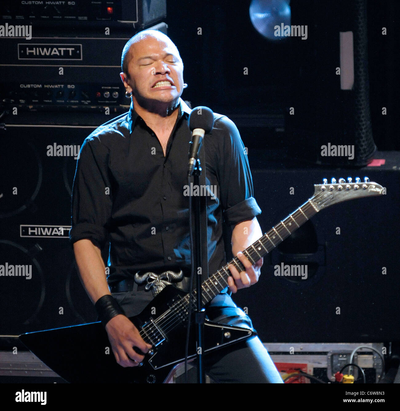 Danko Jones of band 'Danko Jones' performing live on stage at The Mod ...