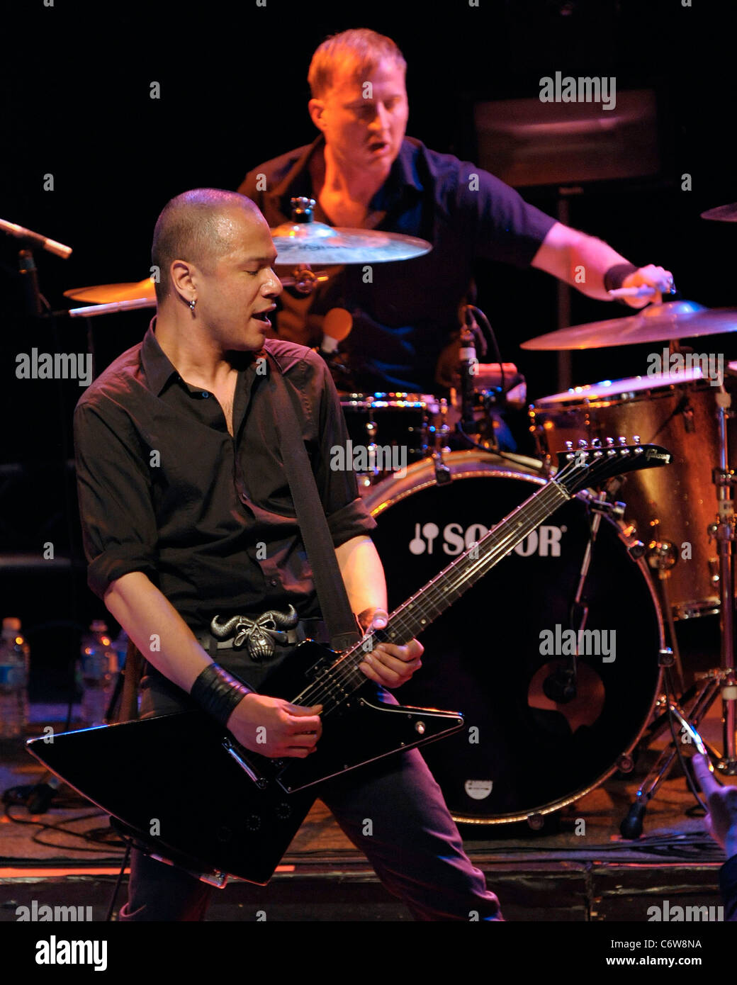Danko Jones of band 'Danko Jones' performing live on stage at The Mod ...