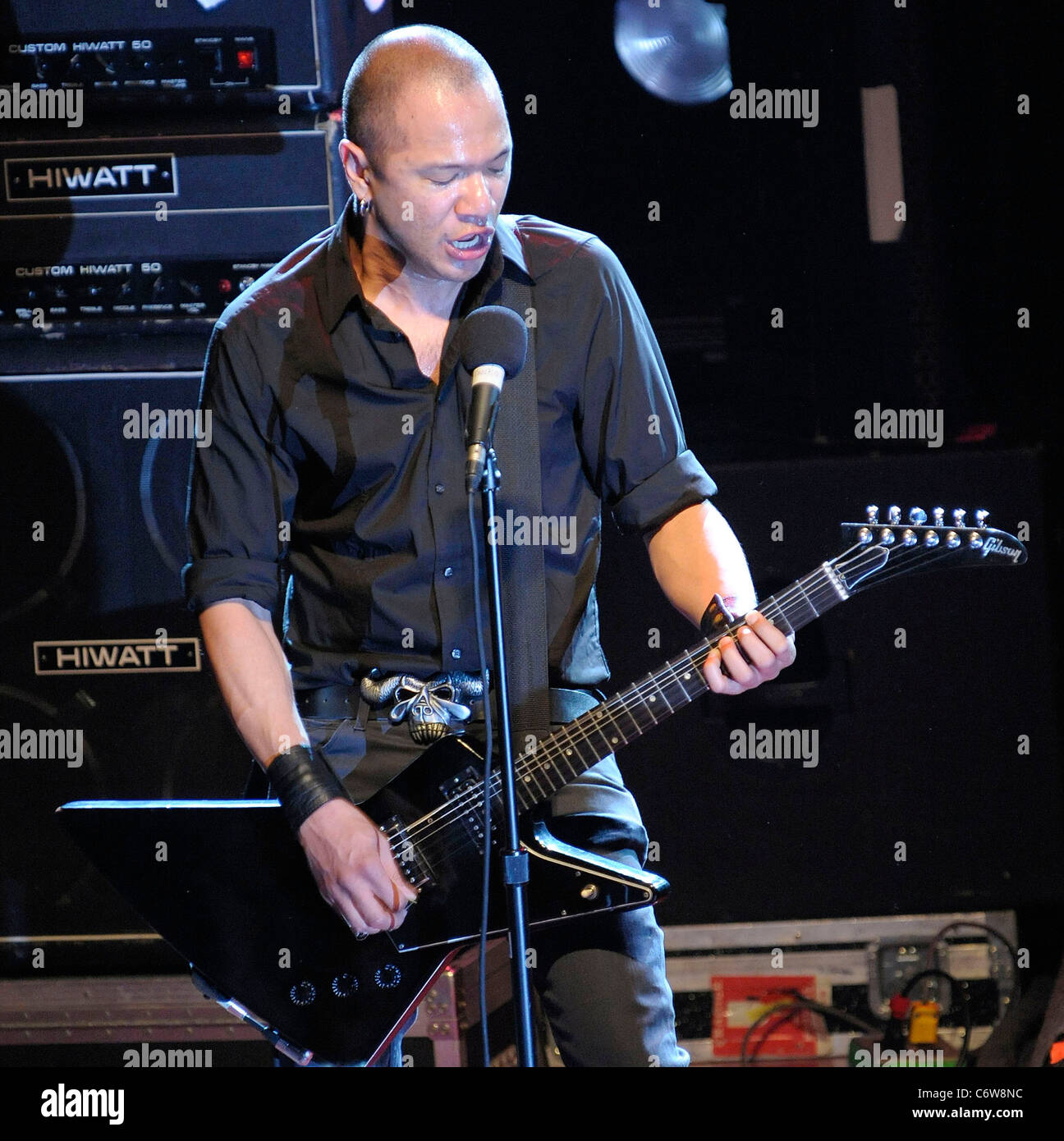 Danko Jones of band 'Danko Jones' performing live on stage at The Mod ...