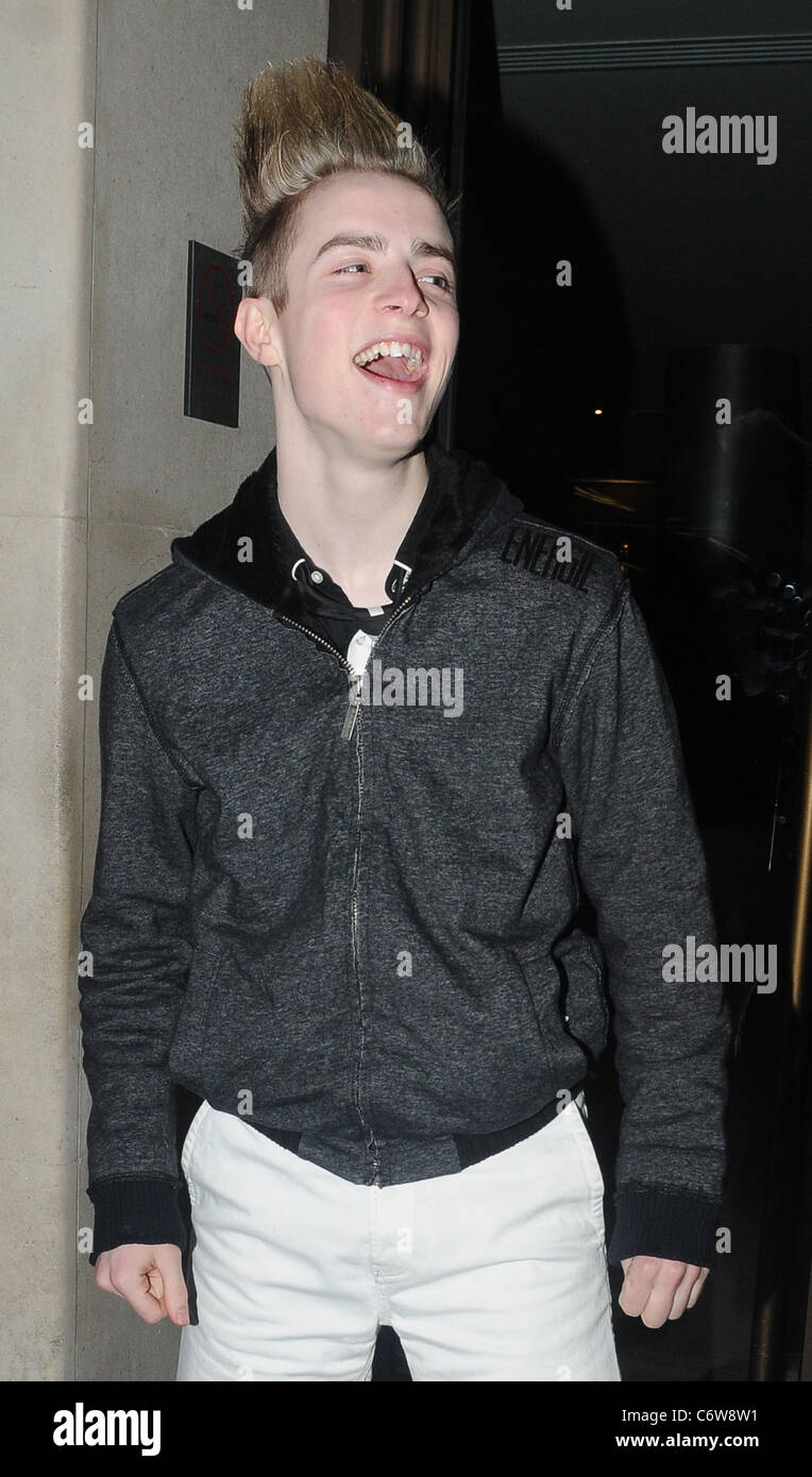 John Grimes aka Jedward pose for pictures with fans outside the May ...