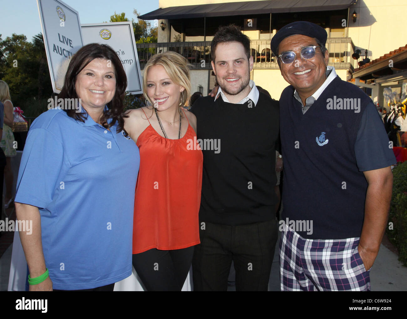 Ann Lopez, Hilary Duff, Mike Comrie and George Lopez Launch of the Ann ...
