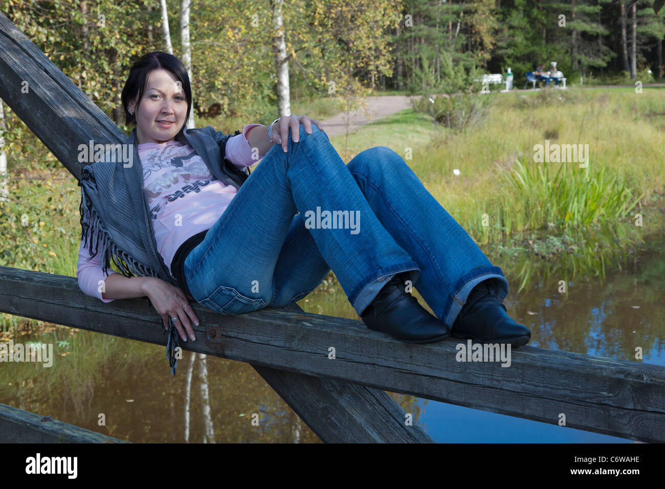 Woman bridge looking hi-res stock photography and images - Alamy