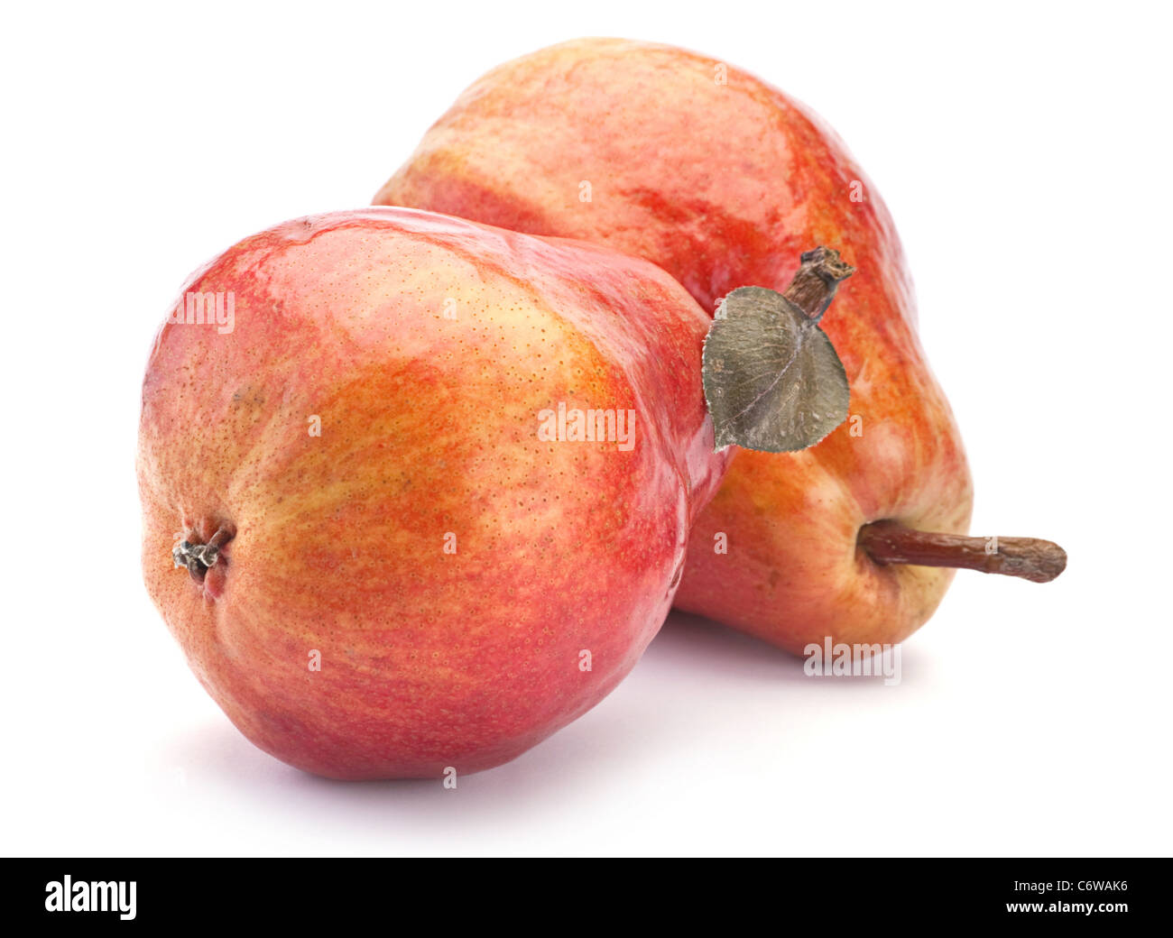 Red pear ripe fruit isolated on white background Stock Photo - Alamy