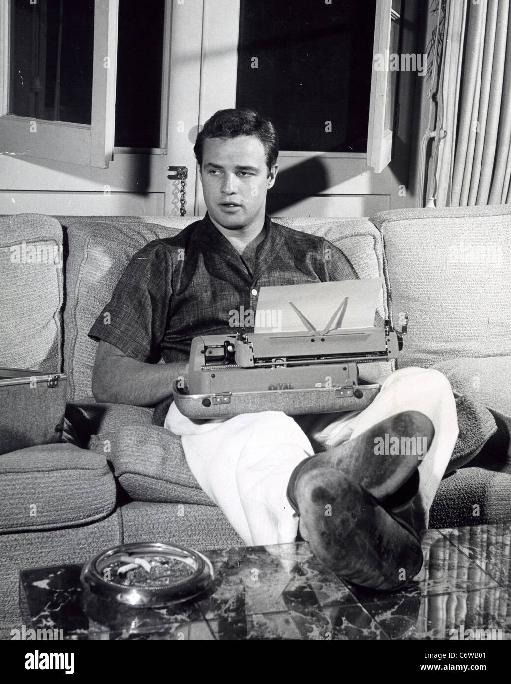MARLON BRANDO US film actor about 1955 Stock Photo - Alamy